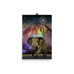 Night Elephant Poster - Animalism - Naked Geometry